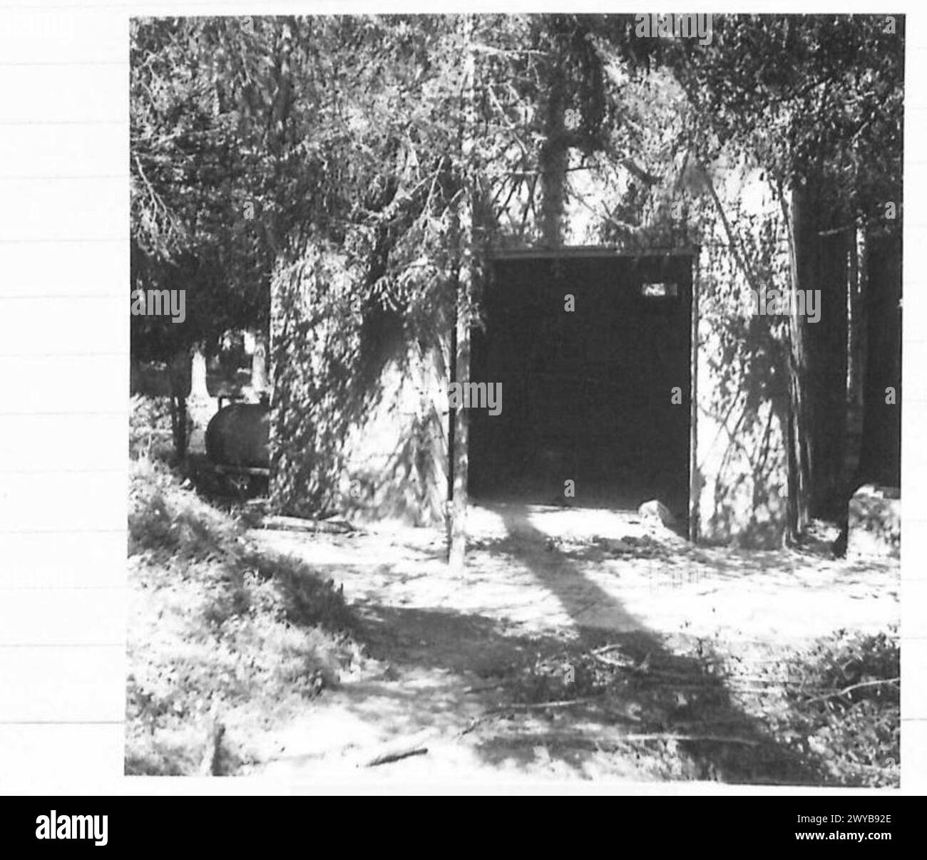 Concrete storage chamber for bombs at a flying bomb site, British Army ...