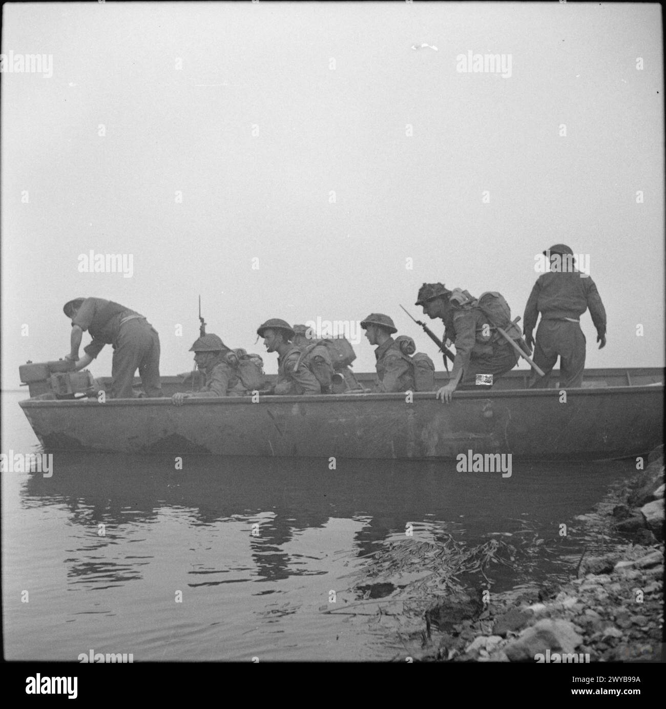 Infantry embark in boats hi-res stock photography and images - Alamy