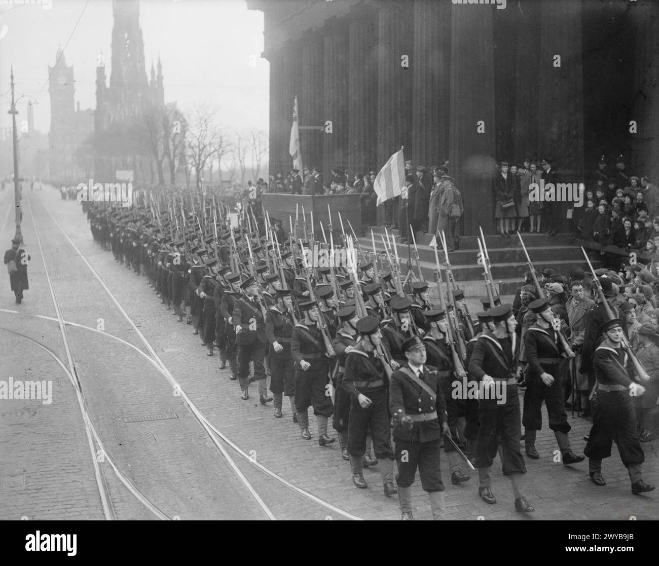 WARSHIP WEEK AT EDINBURGH. 10 DECEMBER 1941. - The naval contingent ...