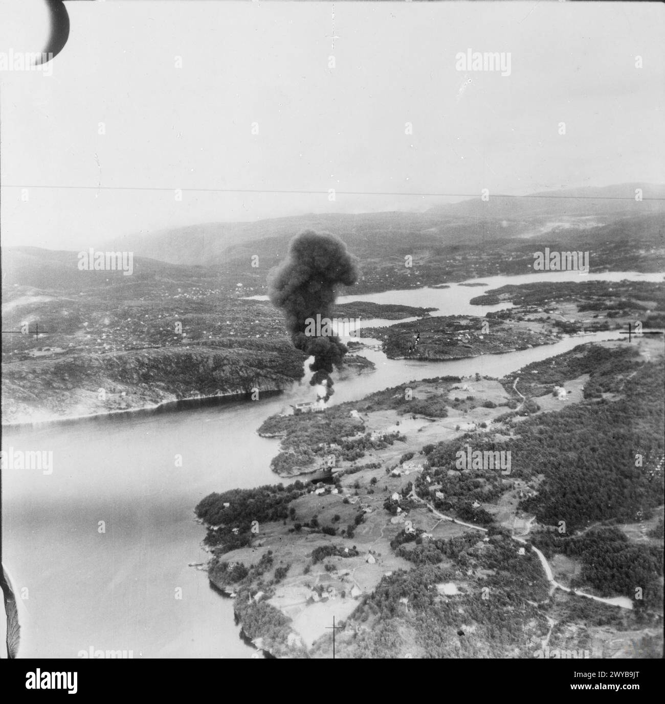 BLACKBURN SKUAS OF THE FLEET AIR ARM ATTACK THE OIL TANKS AND JETTY AT ...