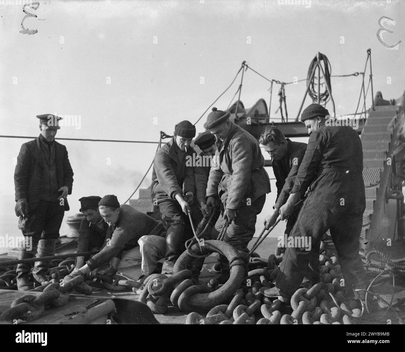 In October 1941 at Rosyth, ratings experienced with fishing gear ...