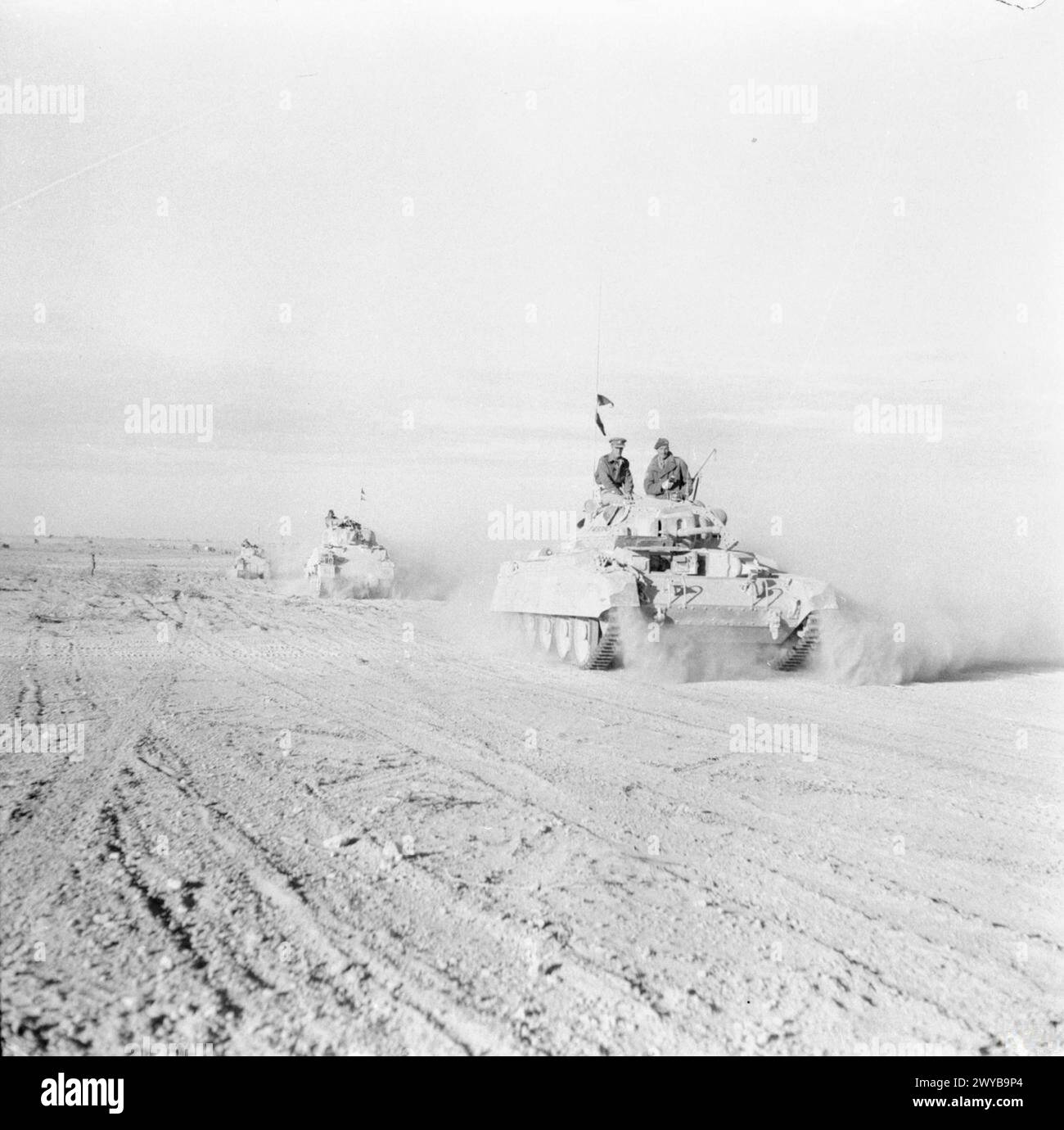 Crusader tanks advance through cleared minefields to join combat near ...