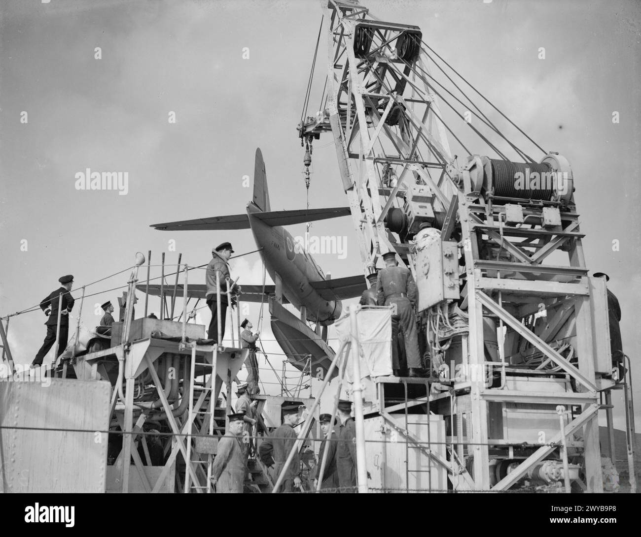 CATAPULT TRAINING FOR FLEET AIR ARM PILOTS. HMS PEGASUS, ORIGINALLY ...