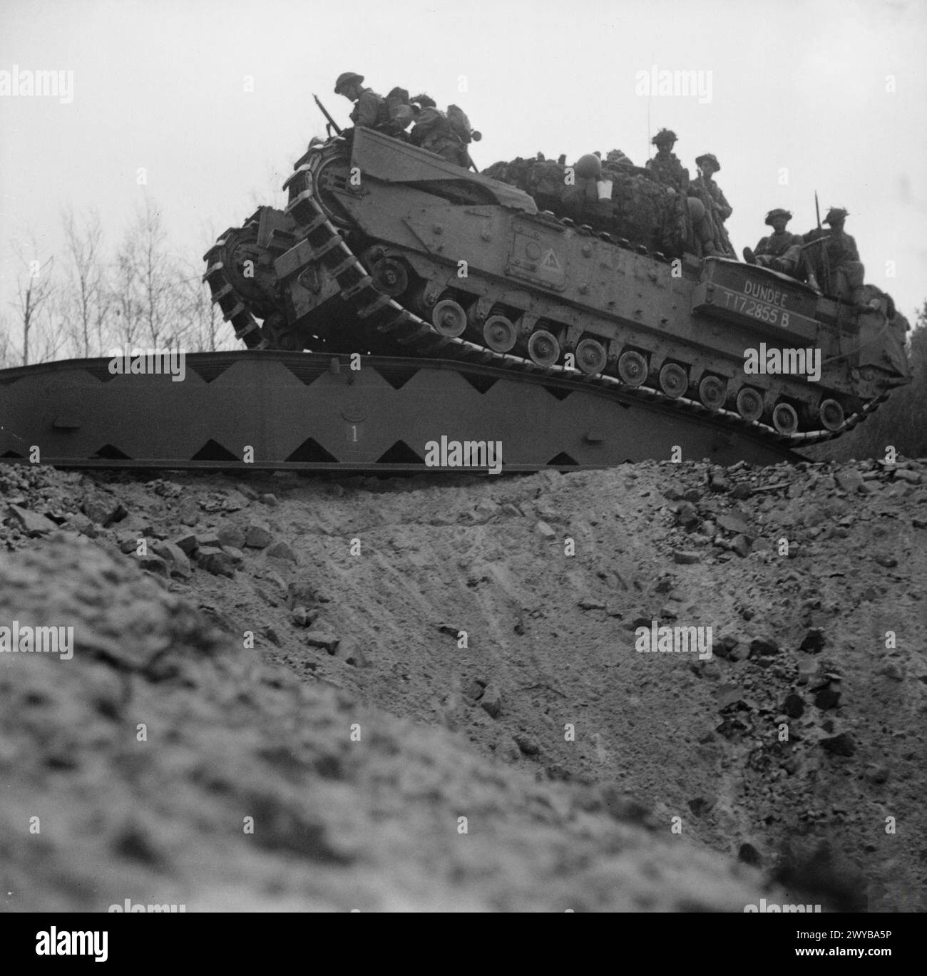 A Churchill tank of the 3rd Scots Guards, 6th Guards Tank Brigade ...
