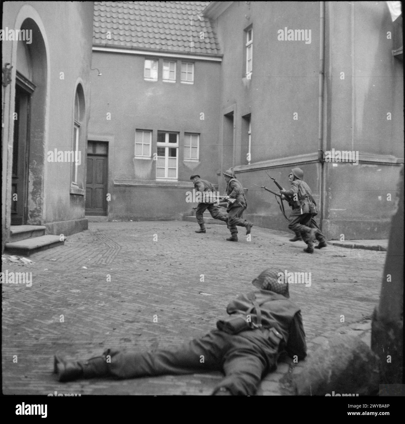 On 7 April 1945, infantry of the British 3rd Division cleared snipers ...