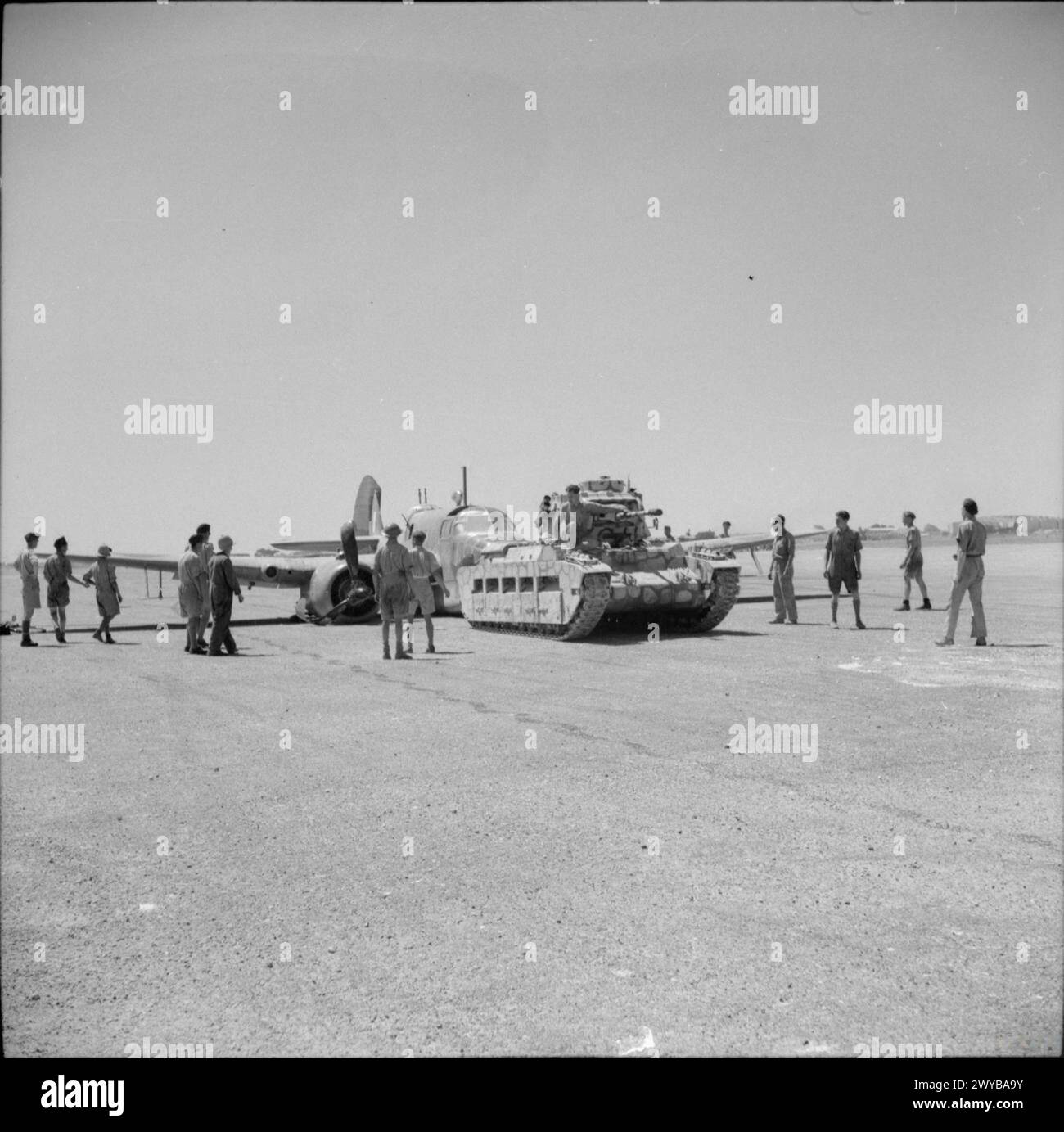 THE BRITISH ARMY ON MALTA 1942 - A Matilda tank being used to tow a ...