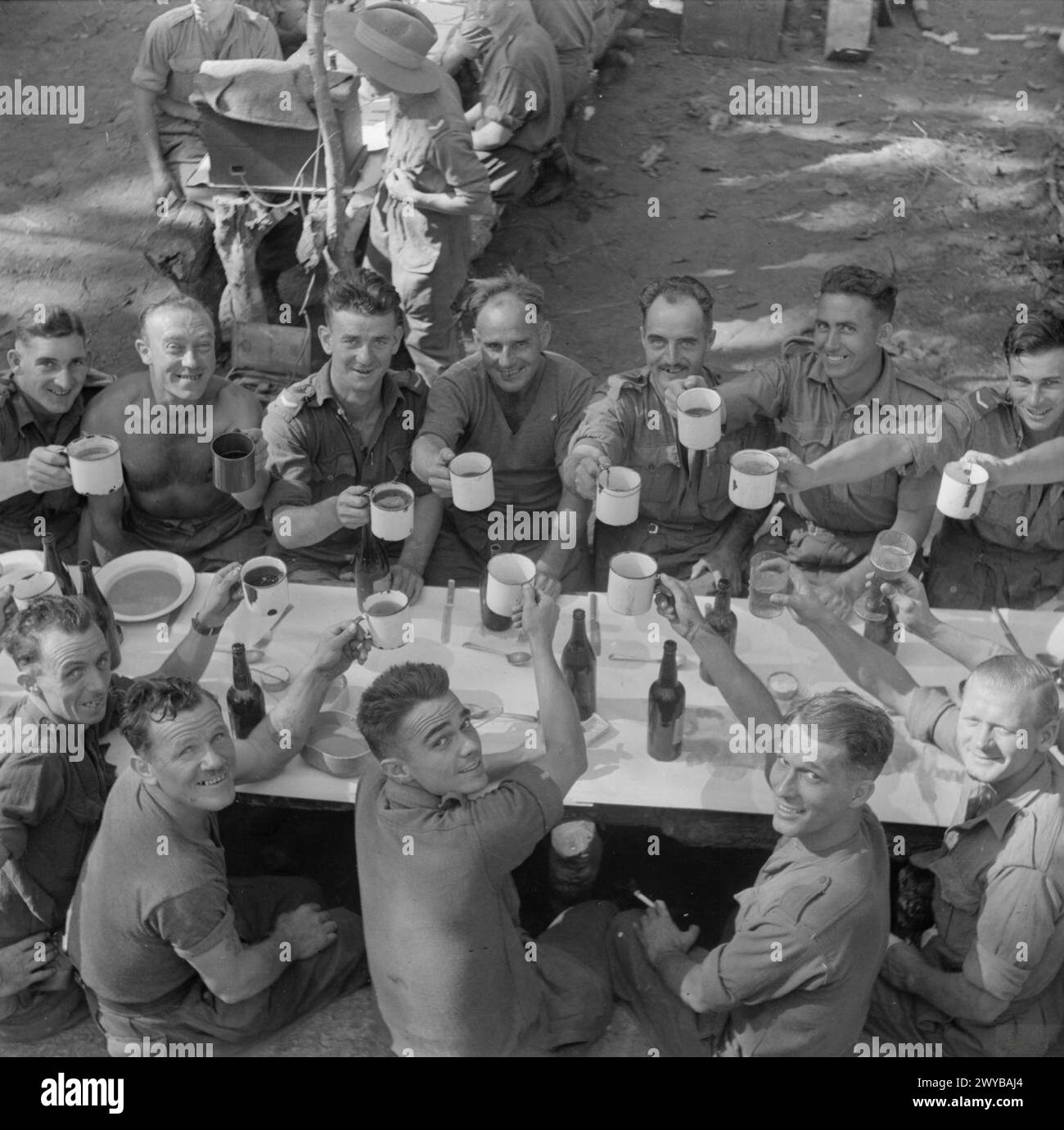British Army troops in Burma share a Christmas dinner on 18 December ...