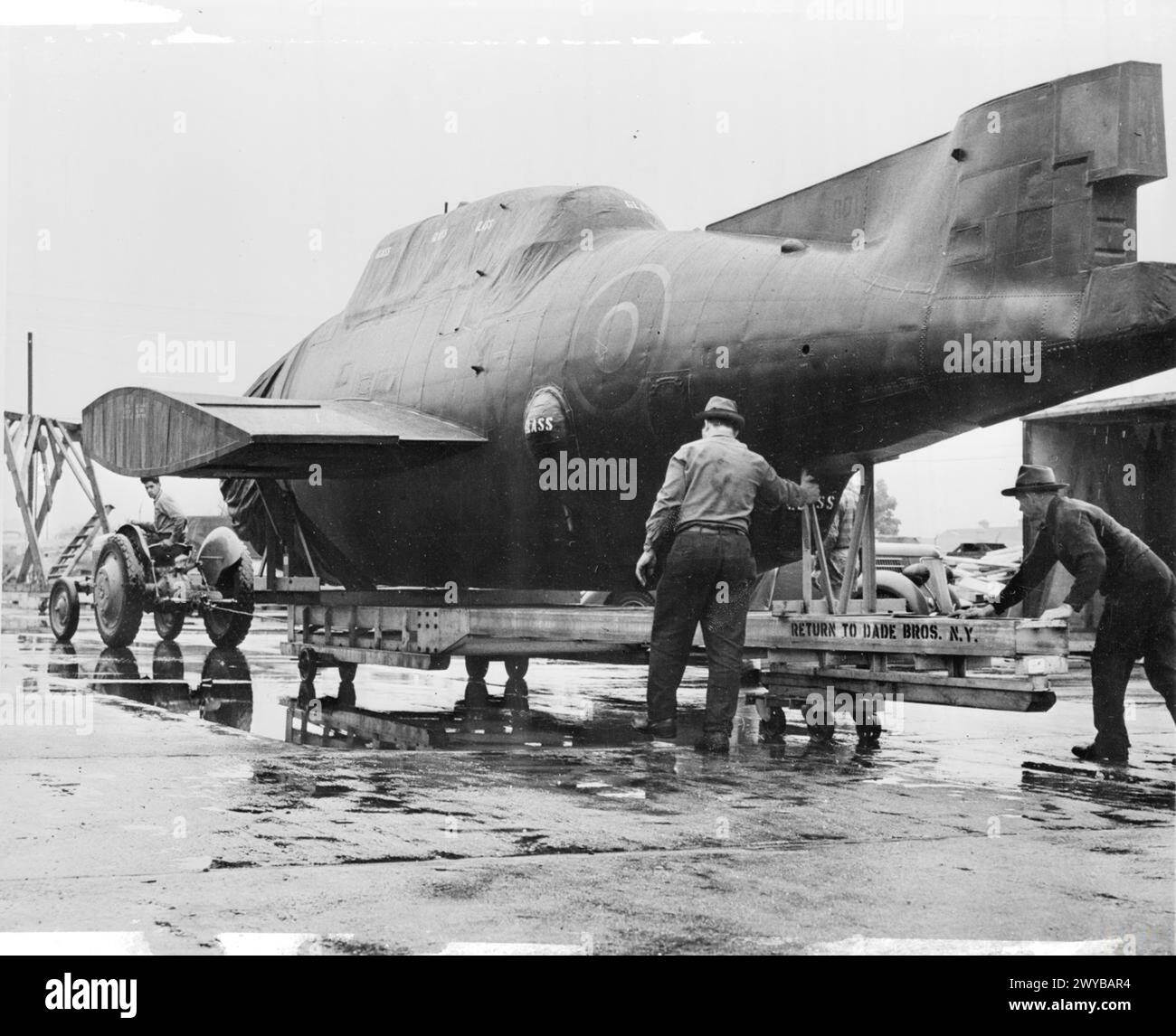 Grumman Tarpon aircraft are prepared for shipment to the Royal Navy ...
