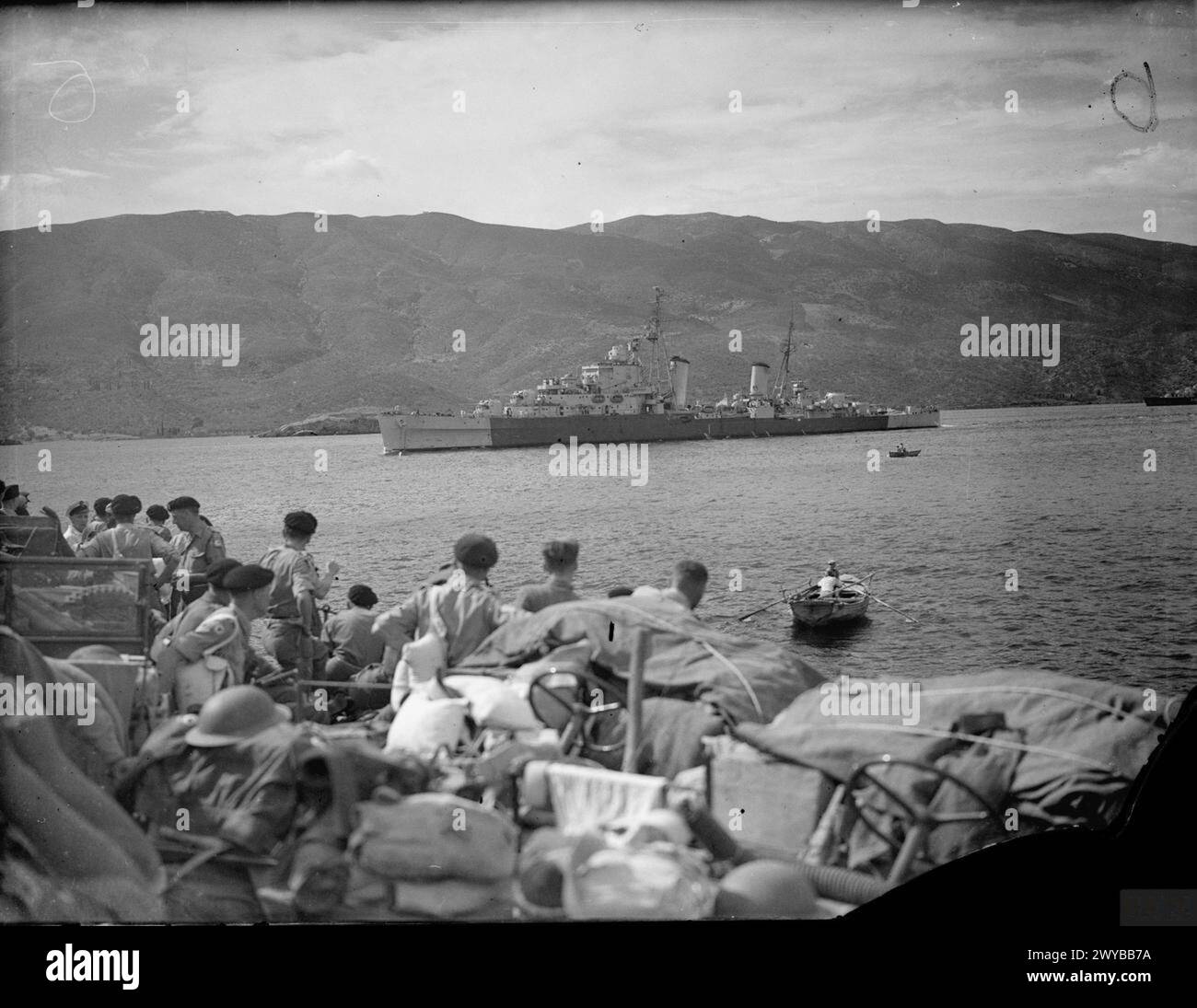 BRITISH NAVY IN GREECE. 14 AND 15 OCTOBER 1944, ON BOARD THE BRITISH ...