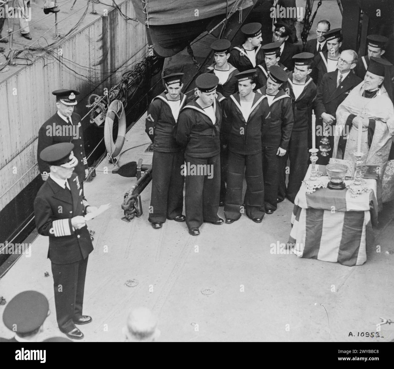 KING GEORGE OF THE HELLENES, AT THE COMMISSIONING OF HHMS KANARIS ...