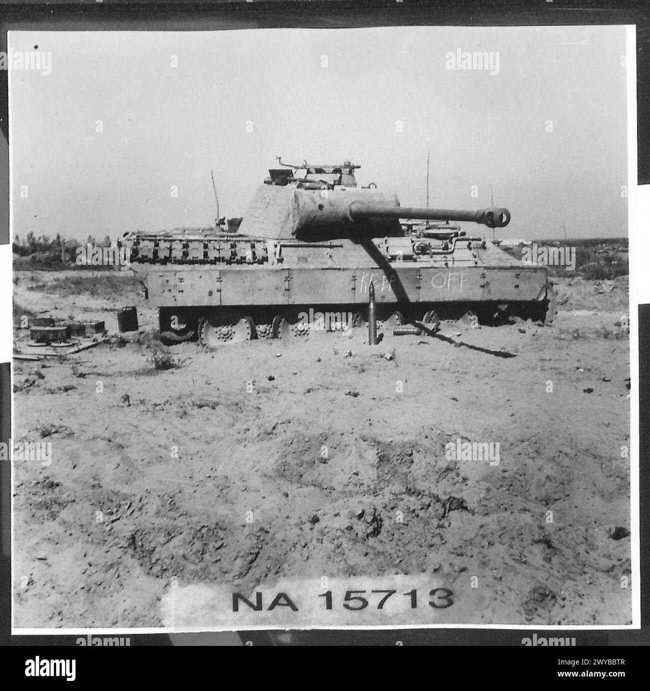 FIFTH ARMY : NEW GERMAN WEAPONS - Original wartime caption: The first German Panther tank to be ...