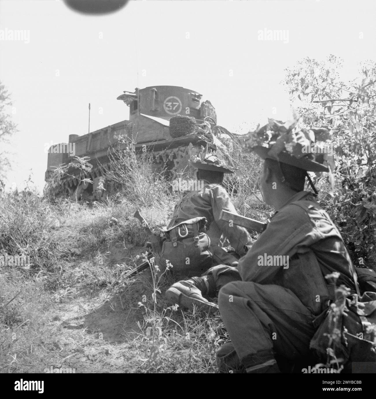 In February 1945, in Burma, men of the 6th Gurkha Rifles advanced at ...