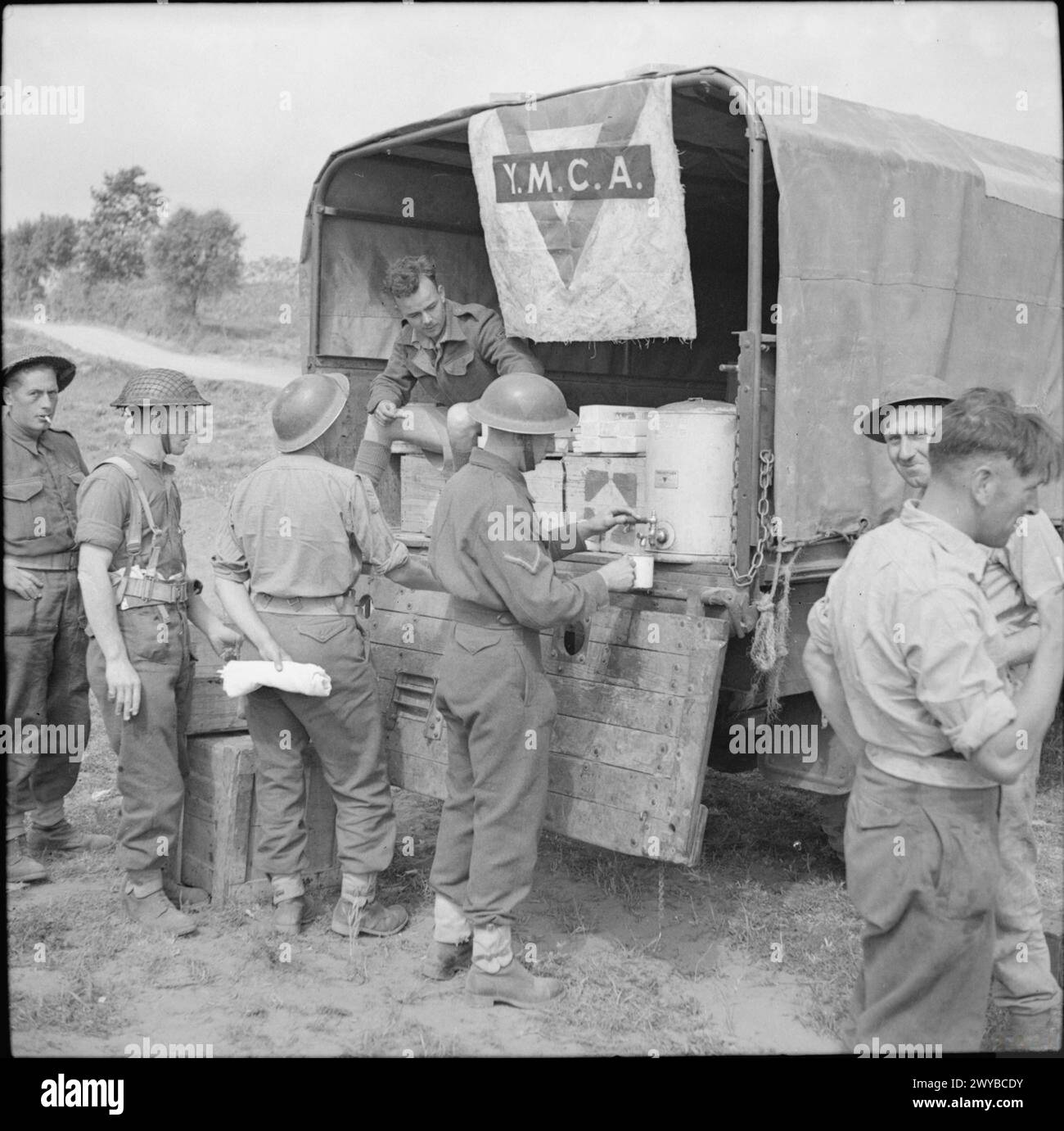 A YMCA tea car operates in support of British Army personnel at the ...