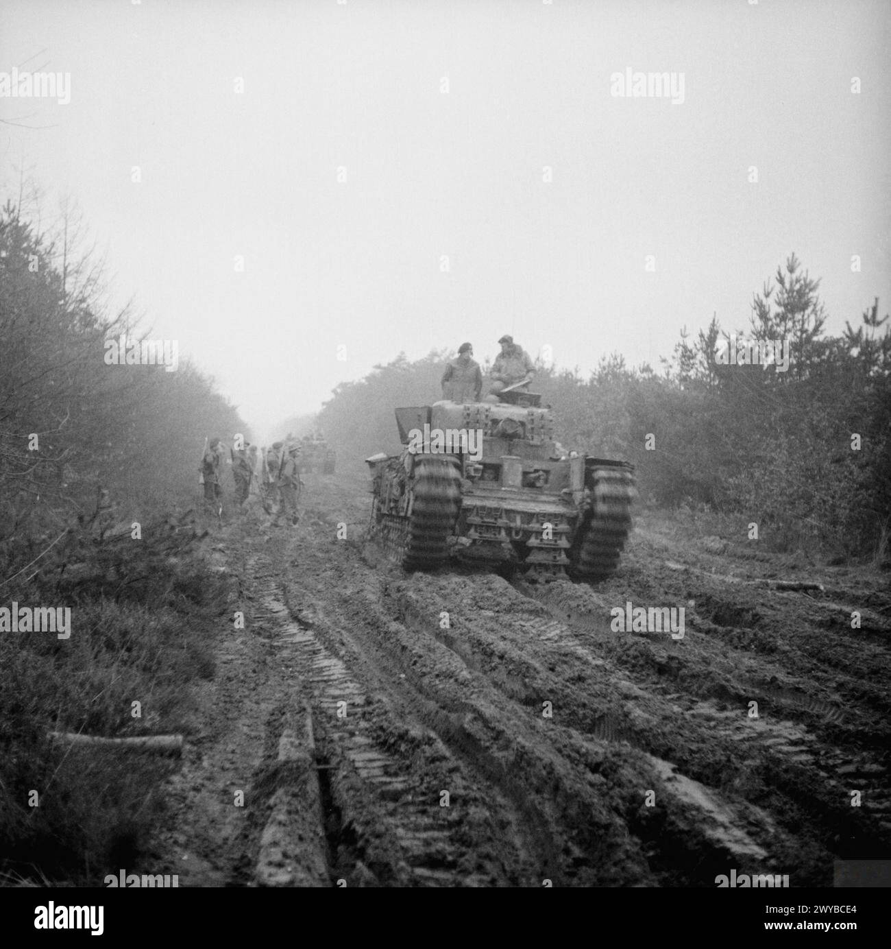 BRITISH TANKS AND AFVS IN NW EUROPE 1944-45 - A Churchill tank ploughs ...