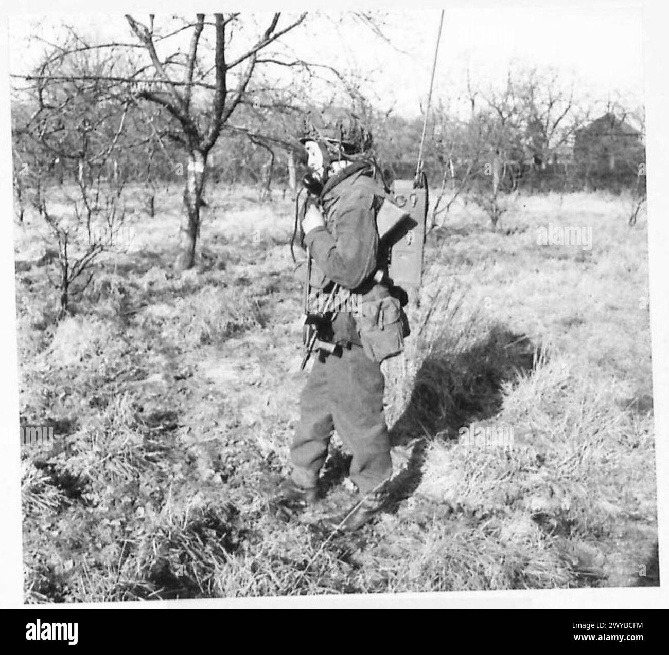 ARMY'S SIGNAL EQUIPMENT - Original wartime caption: SCR 300. (One man ...