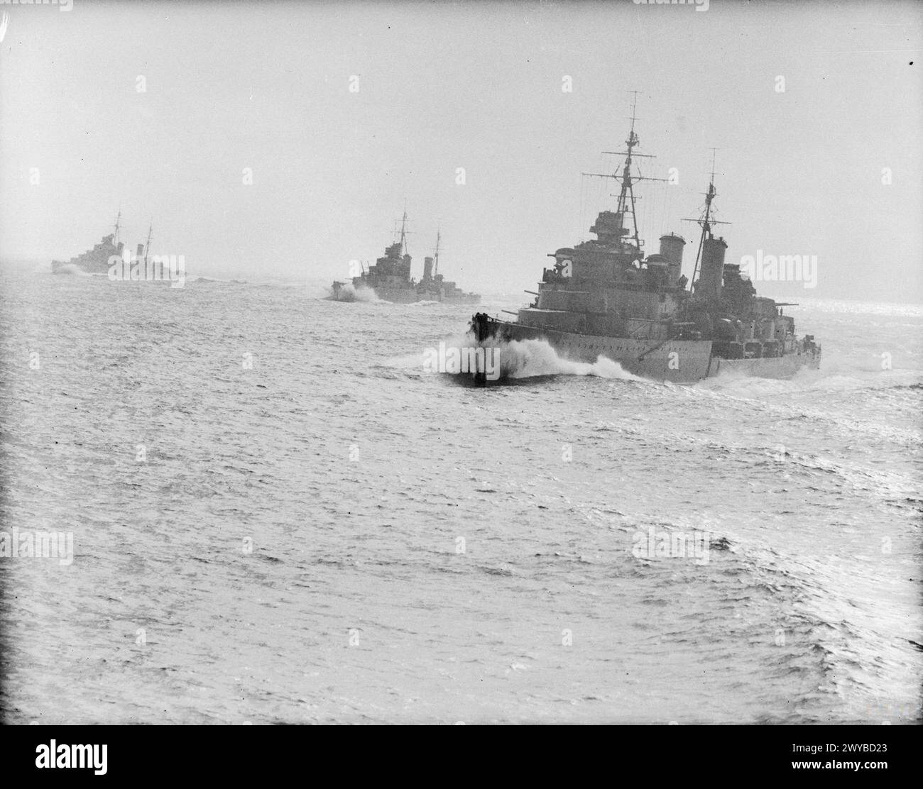 BRITISH NAVAL ESCORT AND CONVOY IN MEDITERRANEAN, SEPTEMBER 1941, ON ...