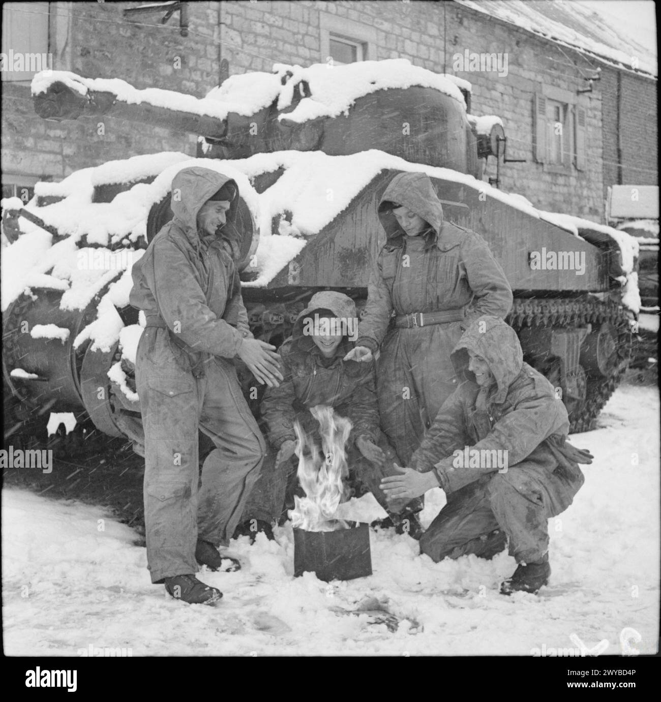 A Sherman tank crew of the 29th Armoured Brigade, 11th Armoured ...