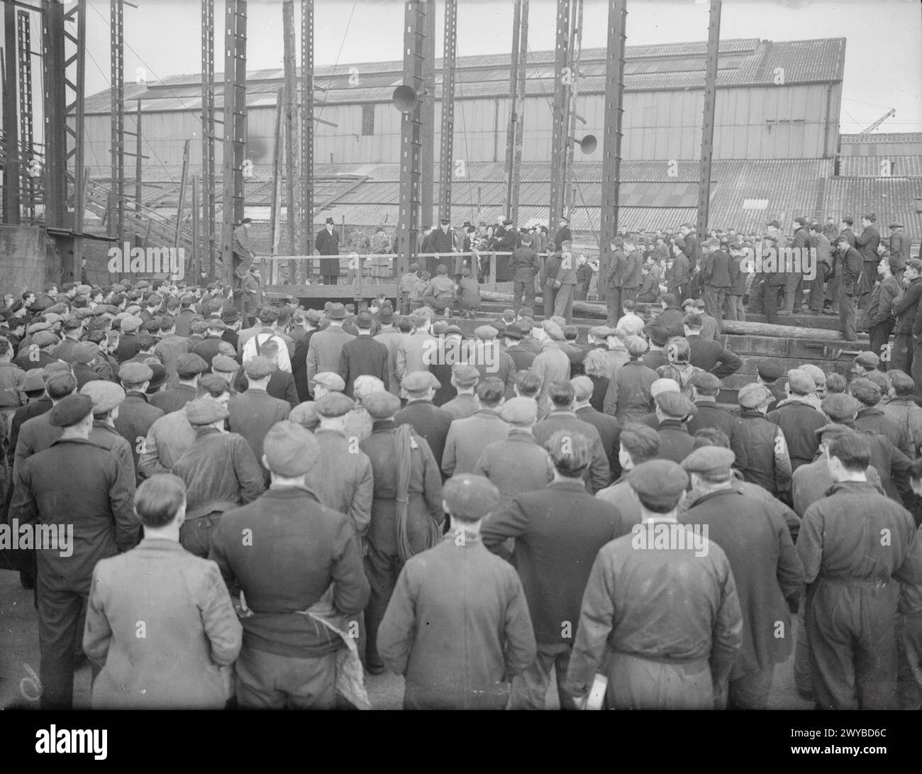 First Lord of the Admiralty Albert Victor Alexander addresses dockyard ...