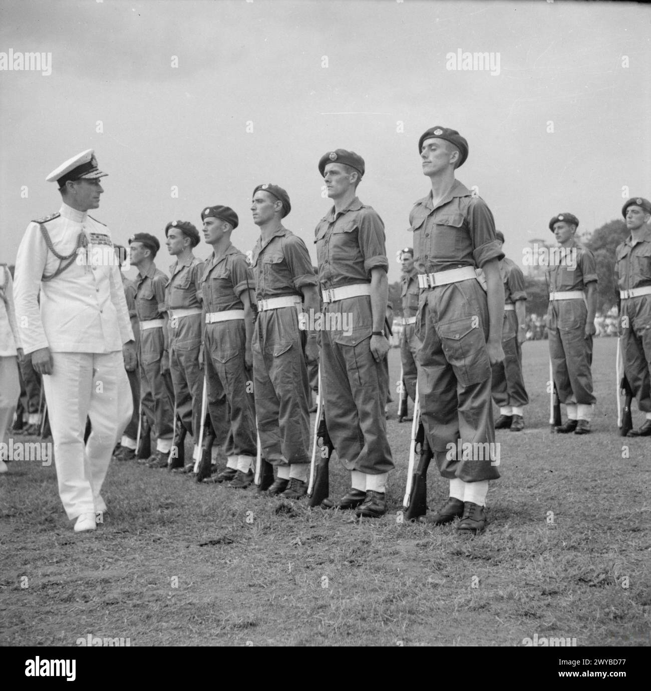 Lord Louis Mountbatten inspects Royal Air Force Regiment personnel at ...