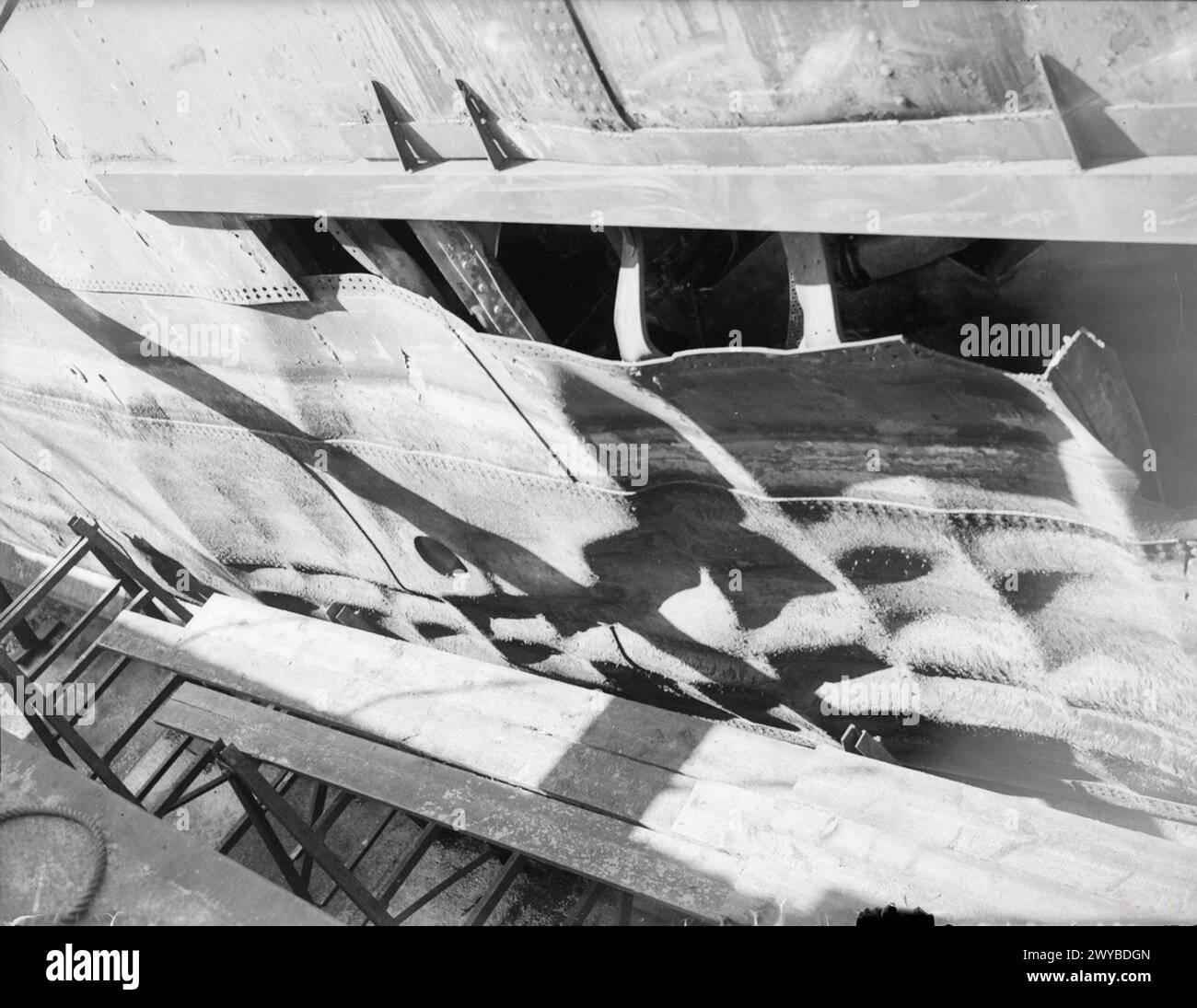 GLIDER BOMB DAMAGE TO THE RIVER CLASS FRIGATE HMCS MATANE. 20 AUGUST ...