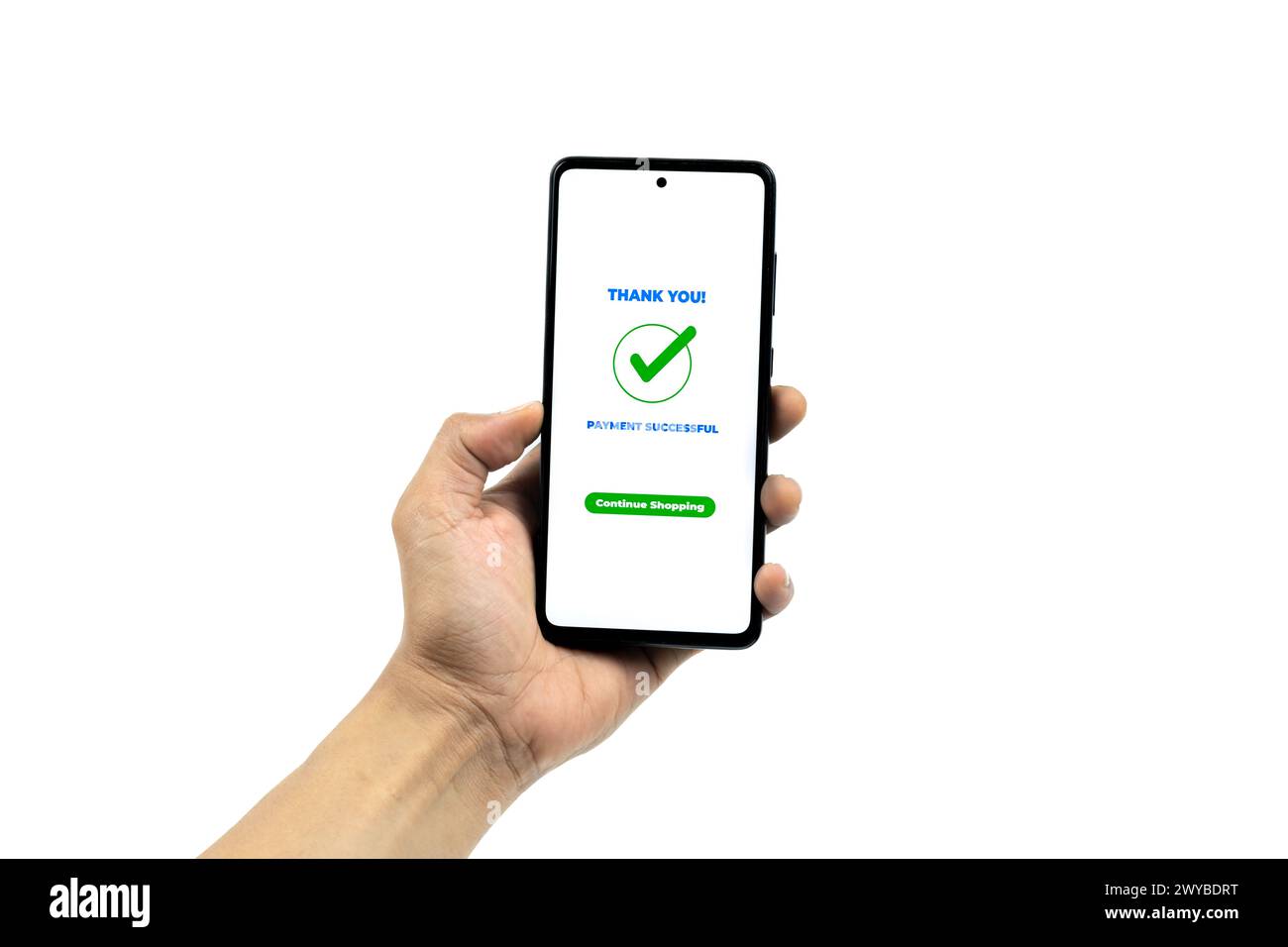 Online payment Concepts. Smartphone with payment successful ...