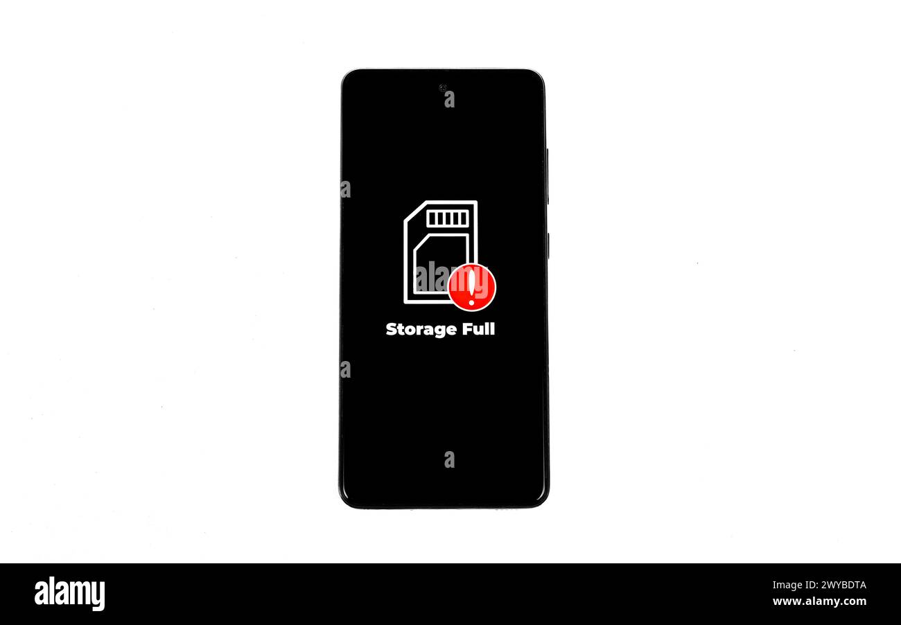 Cellular Problems Concepts. Smart phone with full storage icon on ...
