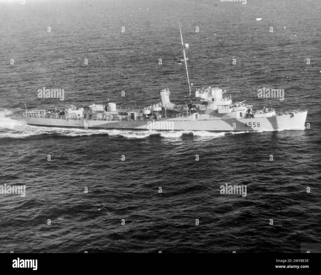 BRITISH FRIGATES AT SEA. FEBRUARY 1944, FROM AIRCRAFT OF ROYAL AIR ...