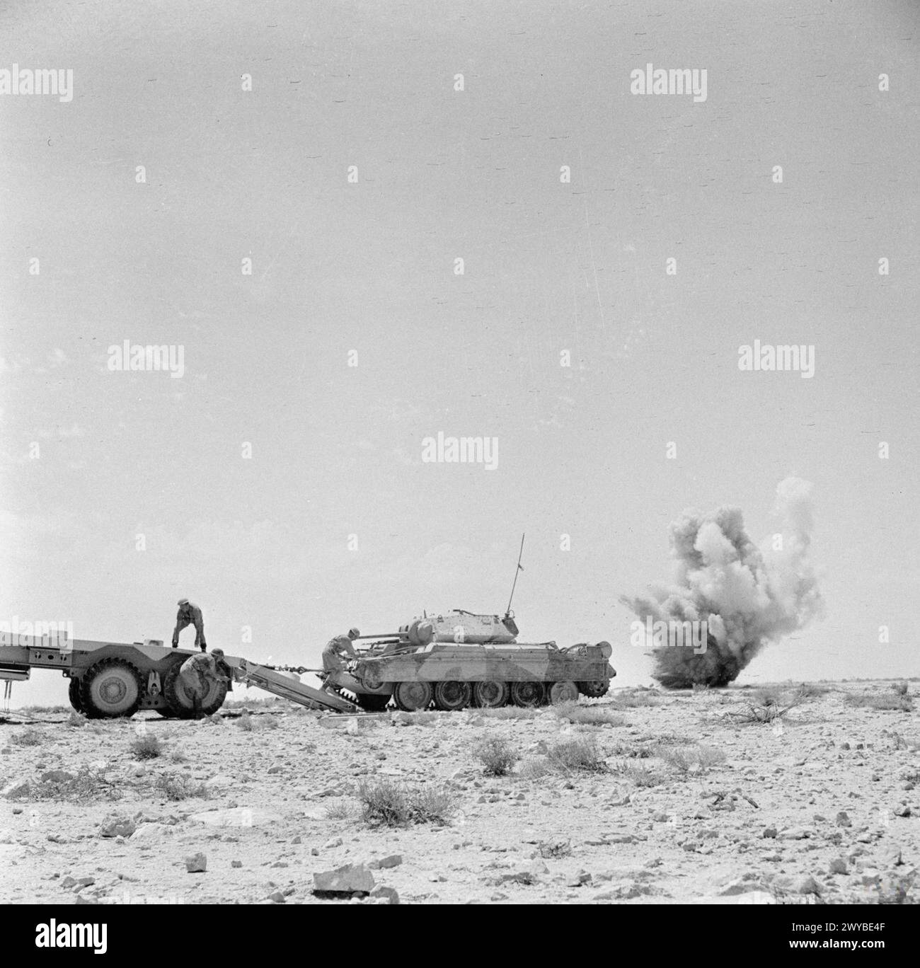 Damaged tanks are recovered by Tank Recovery Vehicles during battle ...