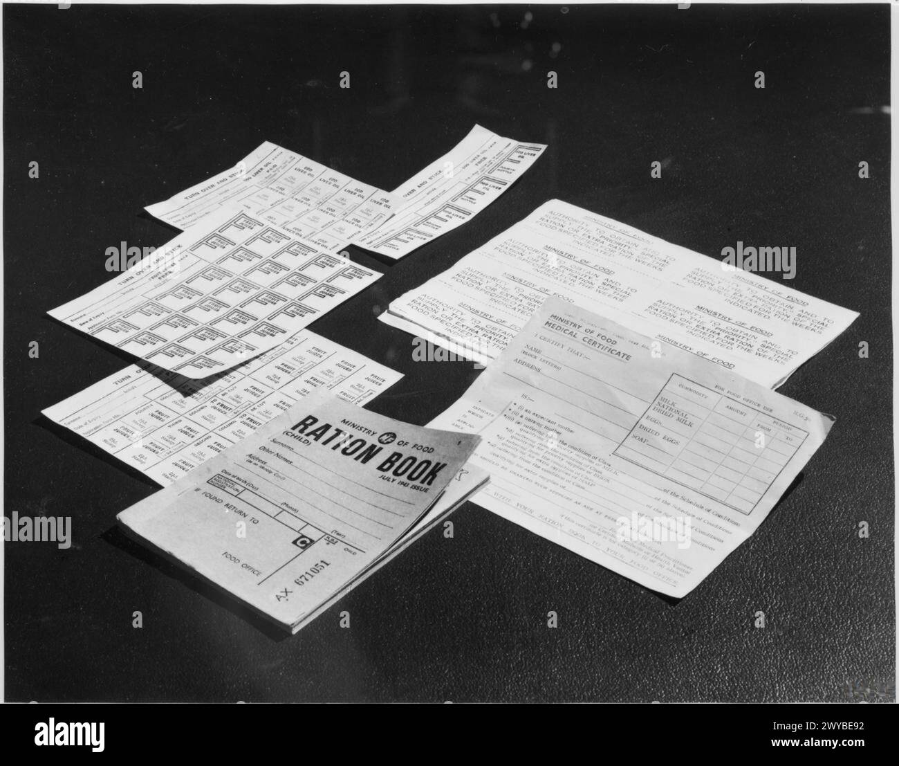 RATIONING IN BRITAIN, 1943 - This photograph features a child's ration ...
