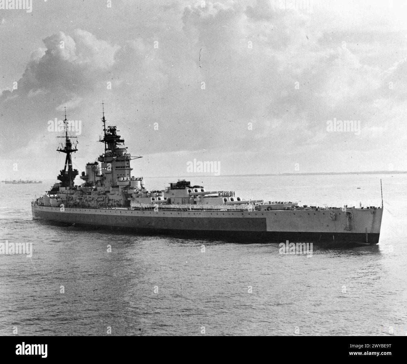 THE ROYAL NAVY DURING THE SECOND WORLD WAR - HMS NELSON showing her ...