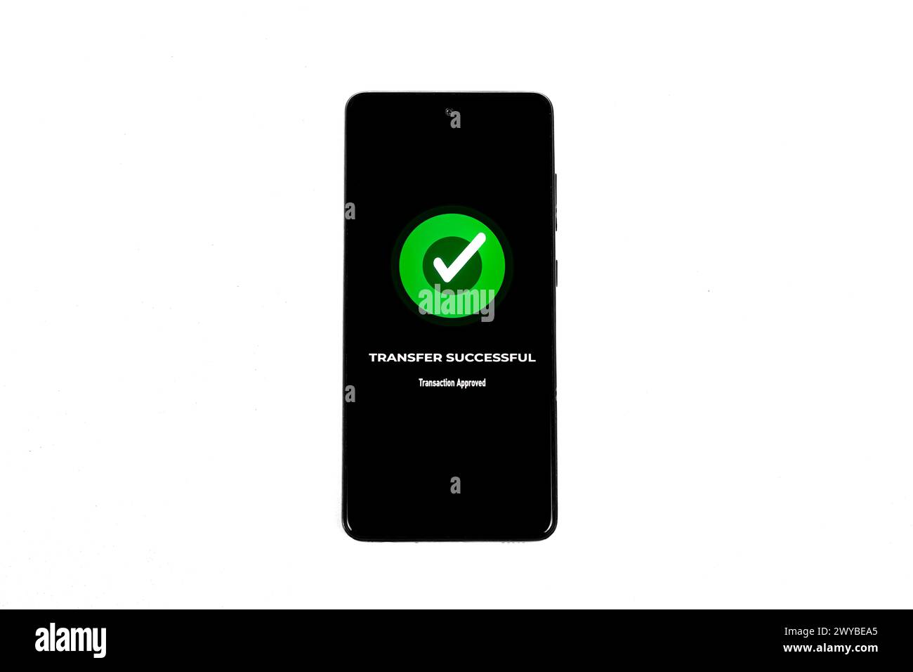 Online payment Concepts. Smartphone with Transfer Successful ...
