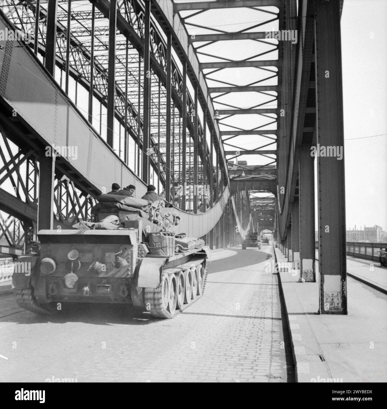 THE BRITISH ARMY IN NORTH-WEST EUROPE 1944-45 - Cromwell tanks of 7th Armoured Division pass ...