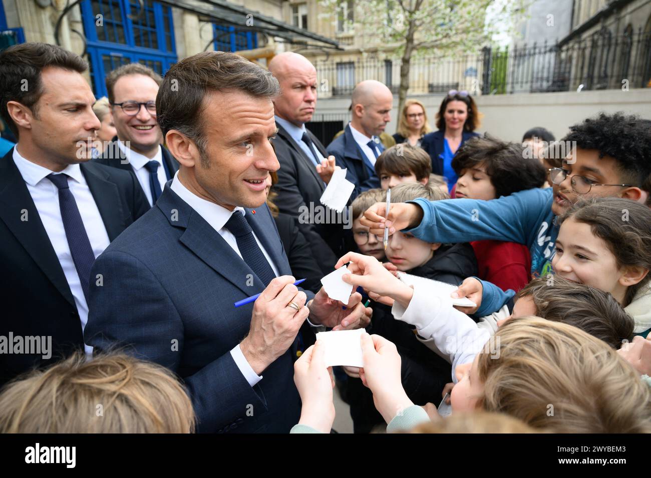 Paris, France. 05th Apr, 2024. French President Emmanuel Macron with ...