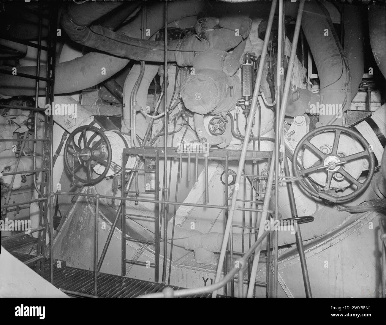 View from gratings of Y1 boiler aboard HMS Indefatigable, 22 February ...