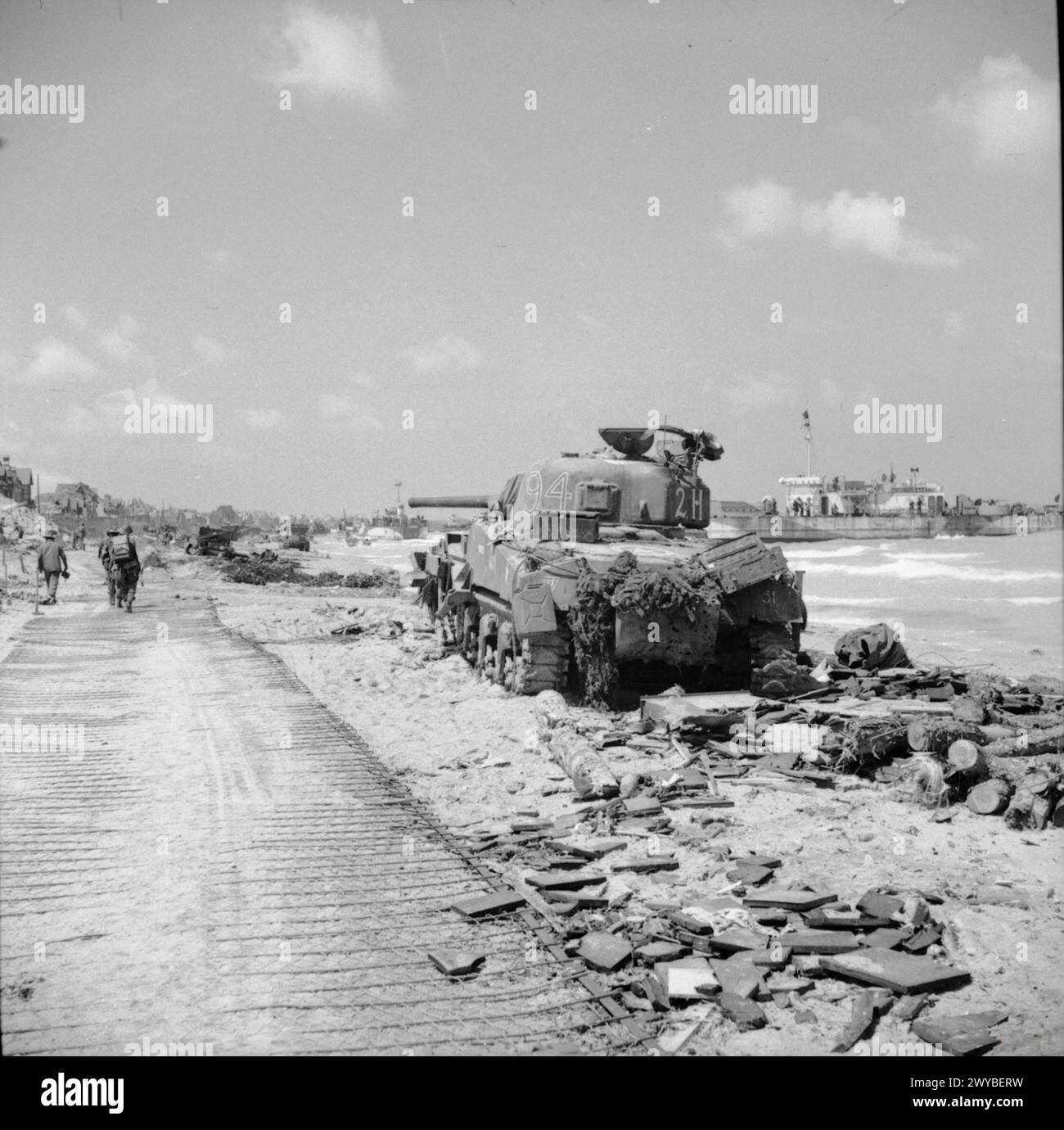 THE BRITISH ARMY IN THE NORMANDY CAMPAIGN 1944 - A disabled Sherman ...