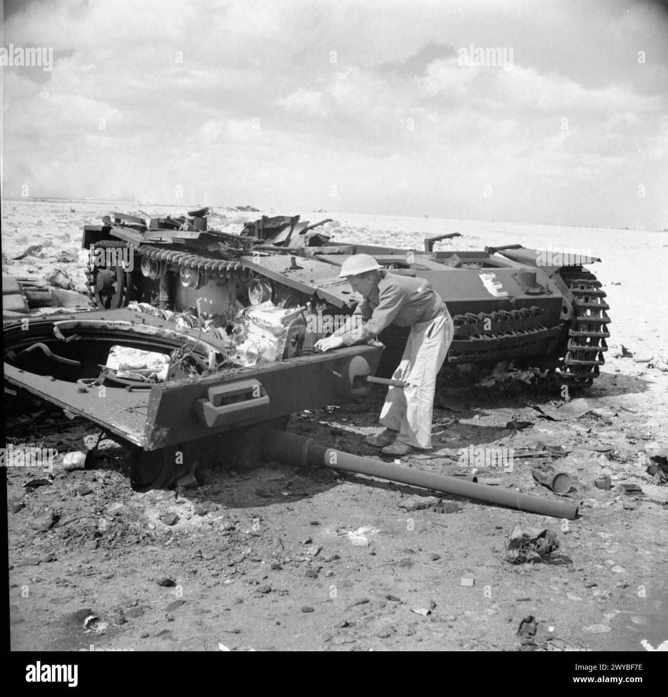 British tank wreckage hi-res stock photography and images - Alamy