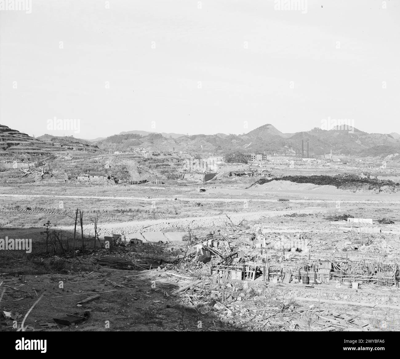 ATOMIC BOMB AUGUST 1945 - Panorama of damage at Nagasaki; looking ...