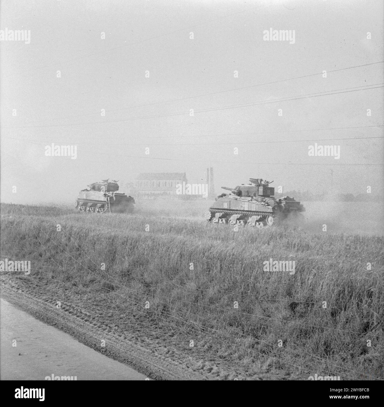 THE BRITISH ARMY IN THE NORMANDY CAMPAIGN 1944 - Sherman tanks of 23rd ...