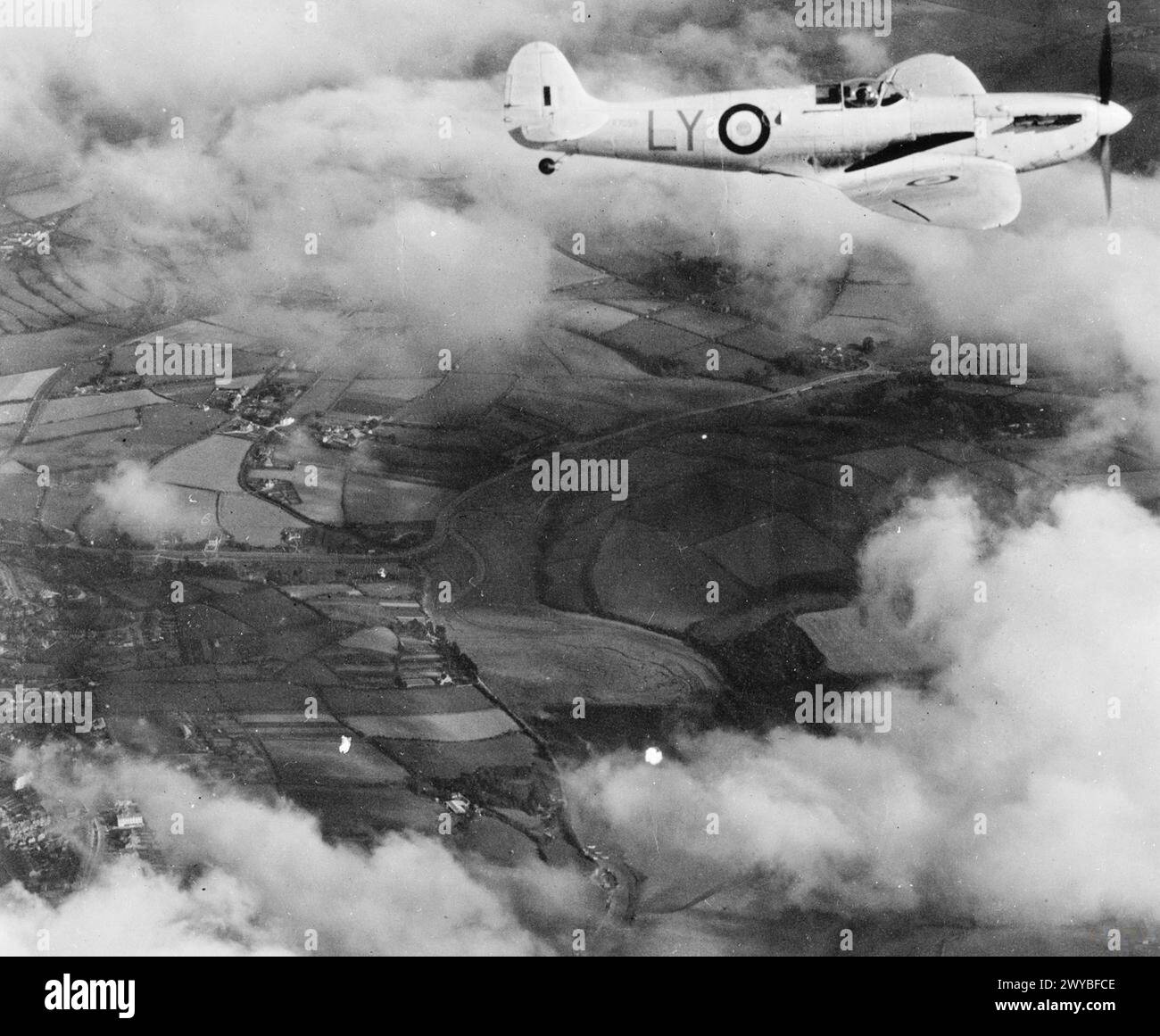 A Spitfire Mark I of No. 1 Photographic Reconnaissance Unit conducts ...