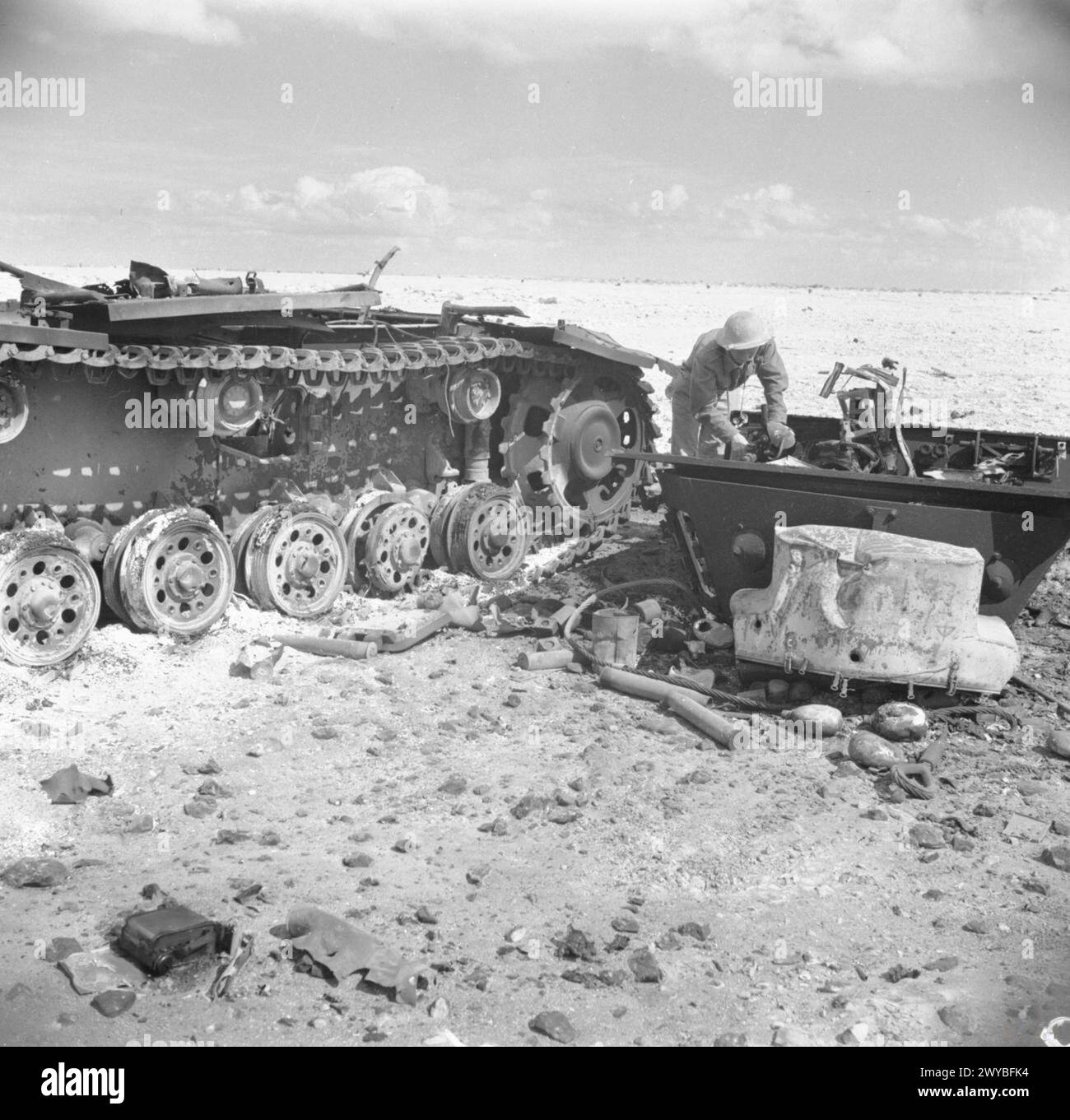 British tank wreckage hi-res stock photography and images - Alamy