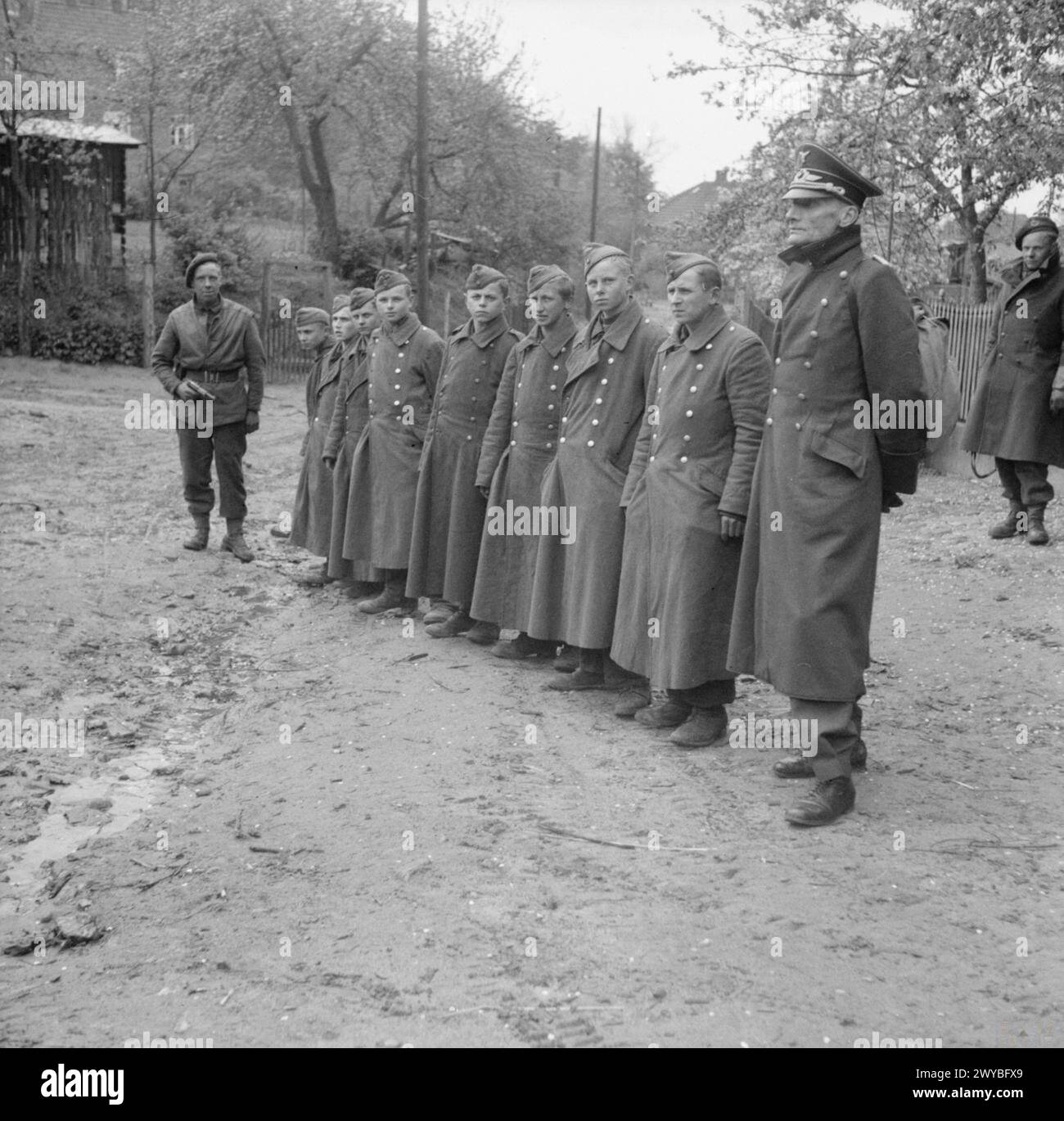 German POWs captured by 2nd Gordon Highlanders near Grunhof Tesperhude ...
