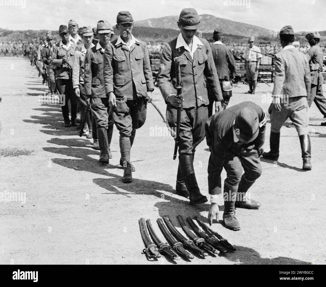 Japanese officers formally surrender their swords in Kuala Lumpur ...