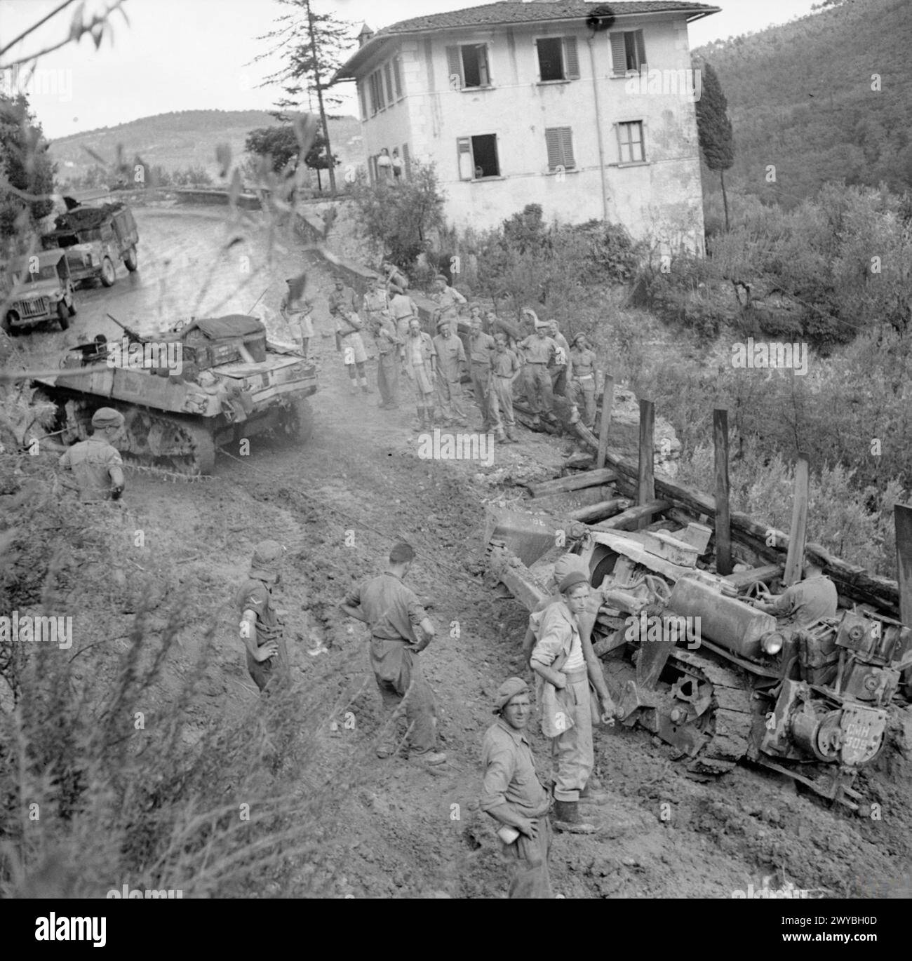 A turretless Stuart reconnaissance tank in Italy, 12 August 1944 ...
