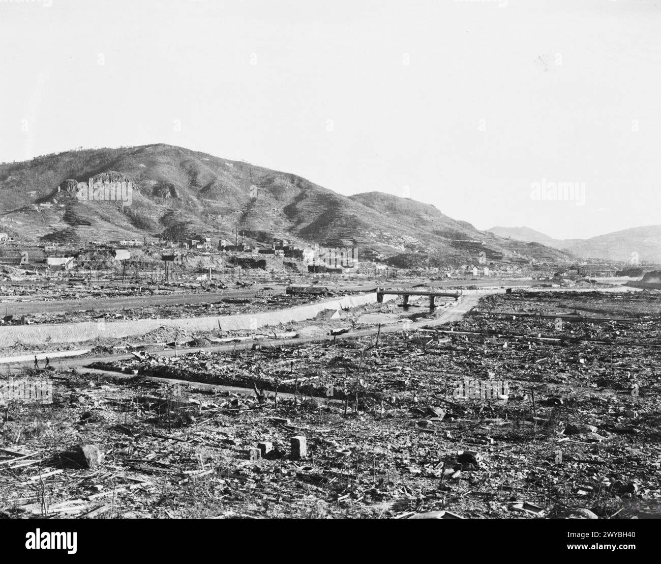 ATOMIC BOMB 1945 - Panorama of damage at Nagasaki; looking towards the ...