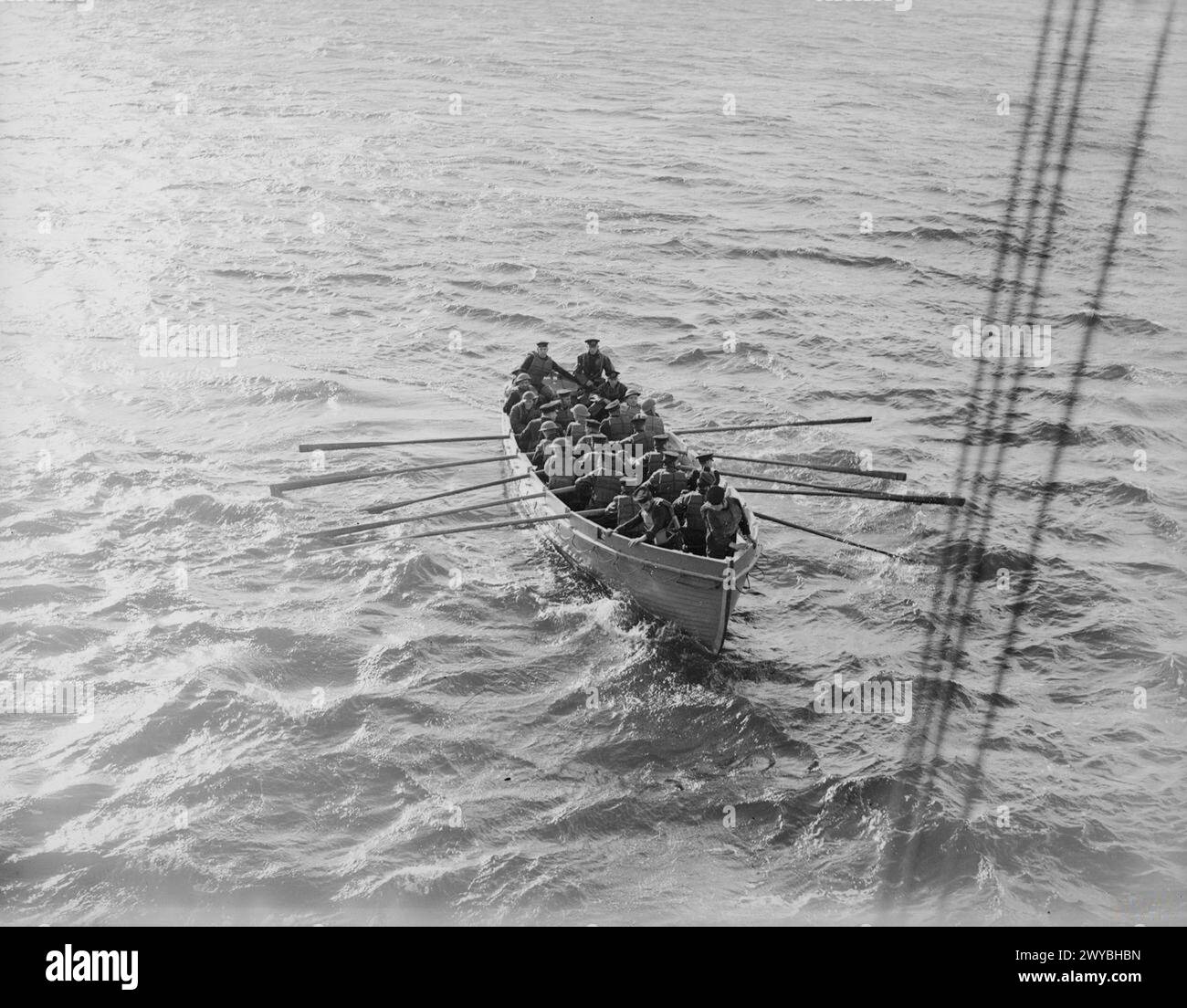 ON BOARD THE CRUISER HMS KENT AT SEA. 22 OCTOBER 1941. - A boarding ...