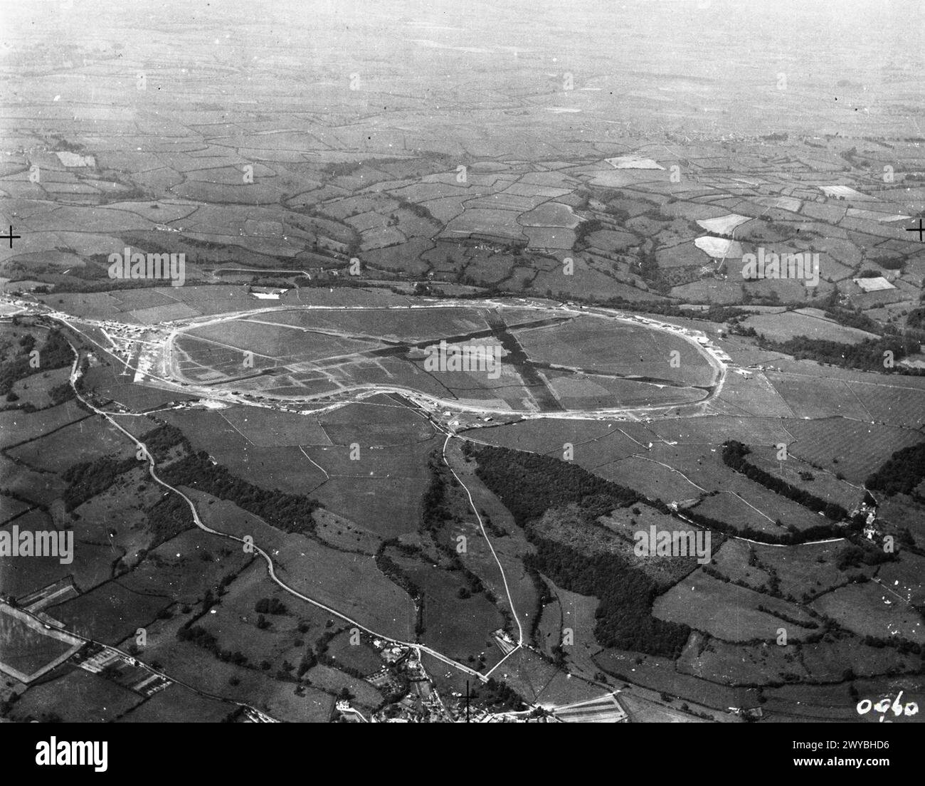 Oblique aerial view of RAF Charmy Down in Somerset, including part of ...