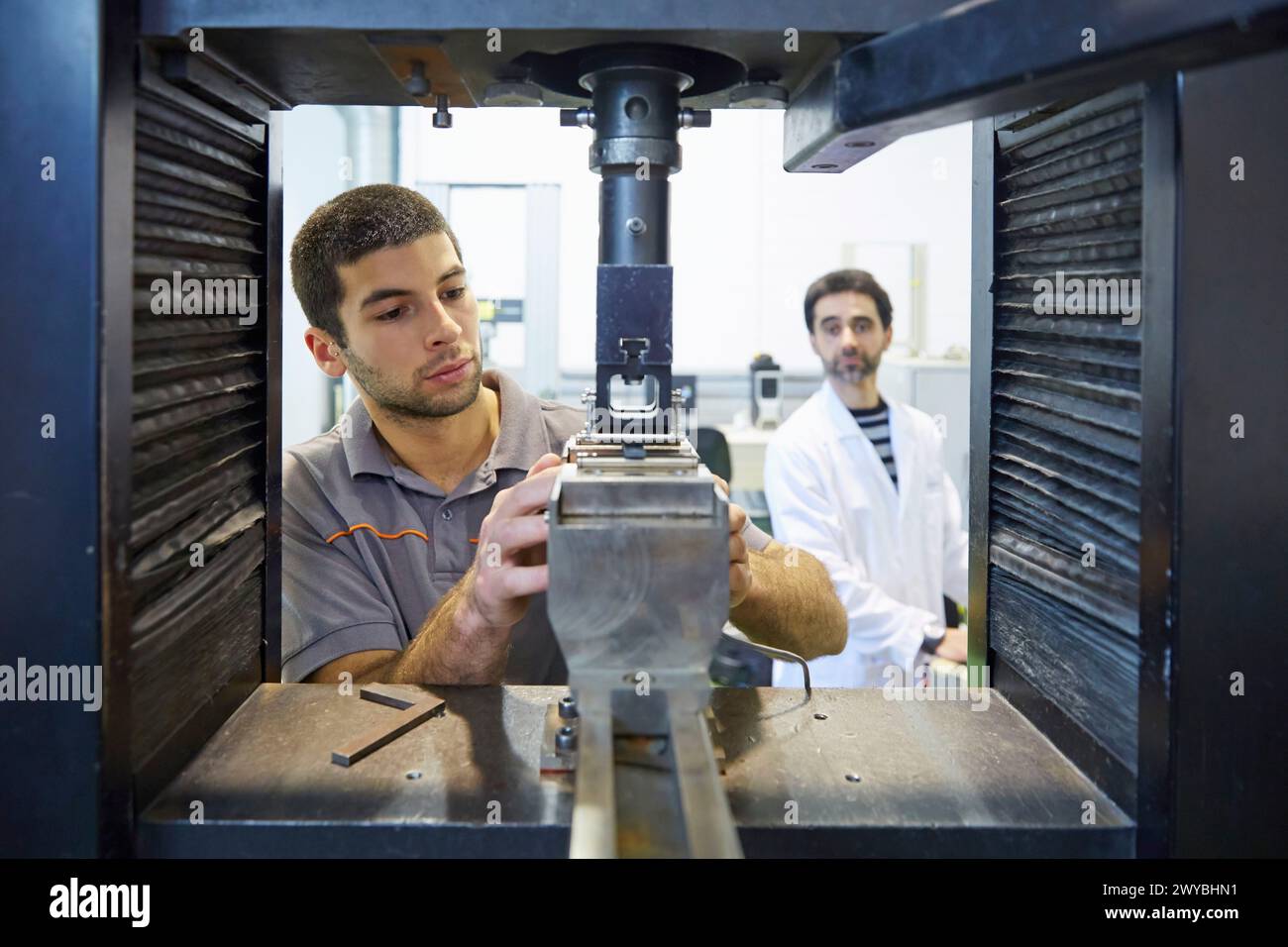 Tensile test and flexion. Carbon fiber sample. Mechanical Testing ...