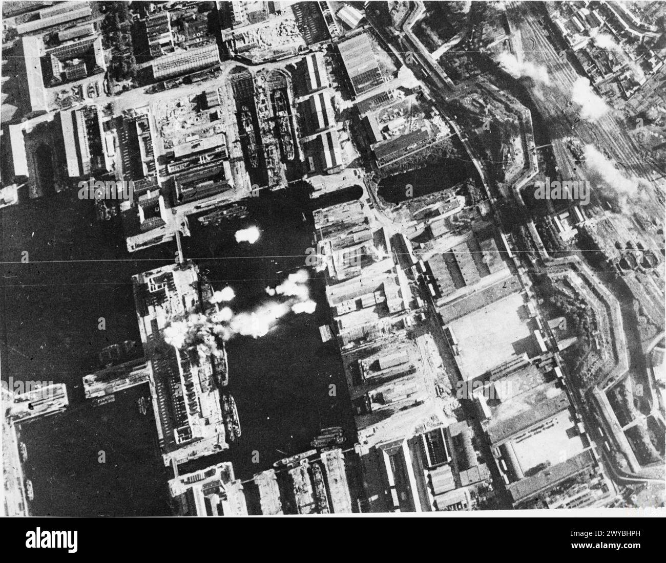 Aerial photograph shows twelve Douglas Bostons of No. 107 Squadron RAF ...