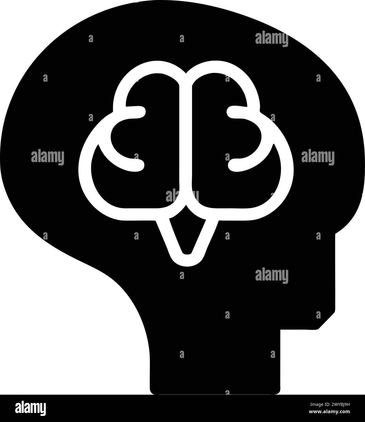 Human brain line solid Stock Vector Images - Alamy
