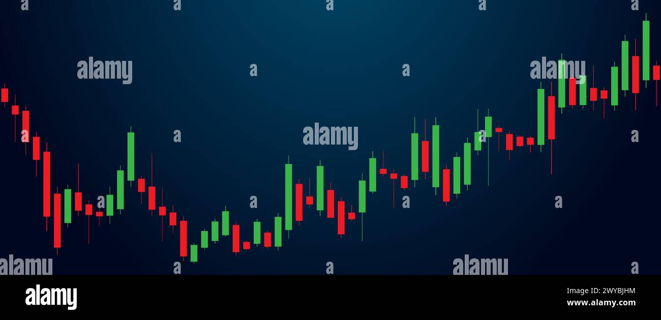 Trading candlestick chart of stock finance on a dark background ... Trading candlestick chart of stock finance on a dark background ...